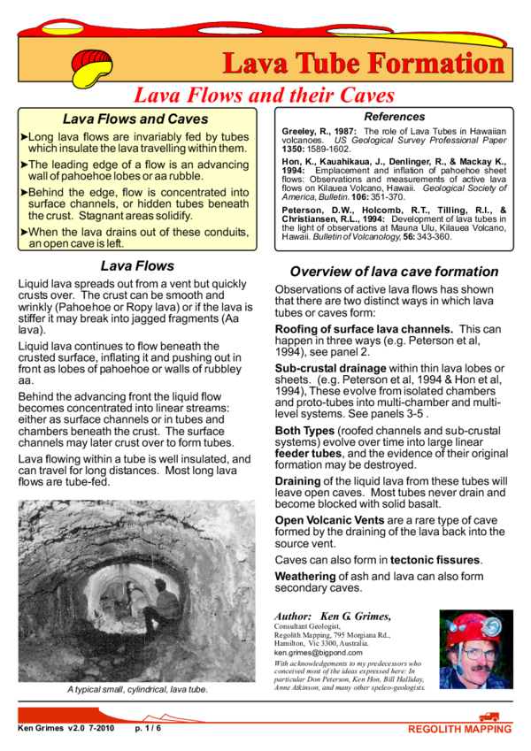 (PDF) Lava Tube Formation - Poster