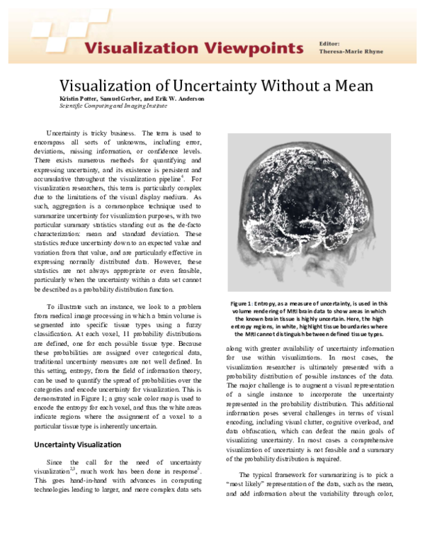 (PDF) Visualization of Uncertainty without a Mean