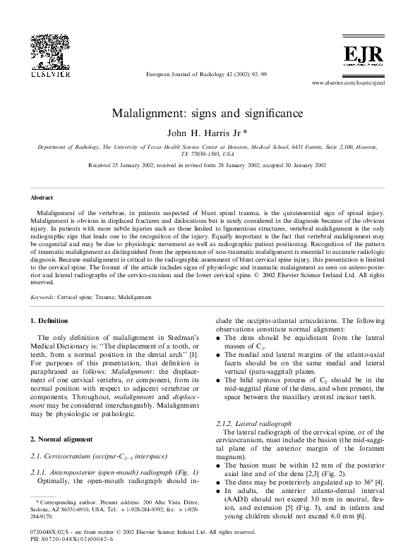 (PDF) Malalignment: signs and significance