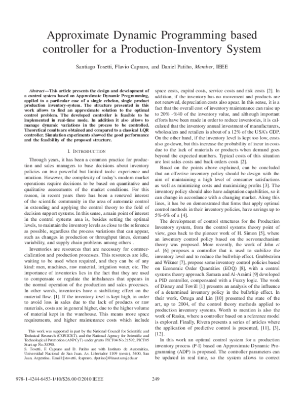 (PDF) Approximate dynamic programming-based control of a building cooling system with thermal ...