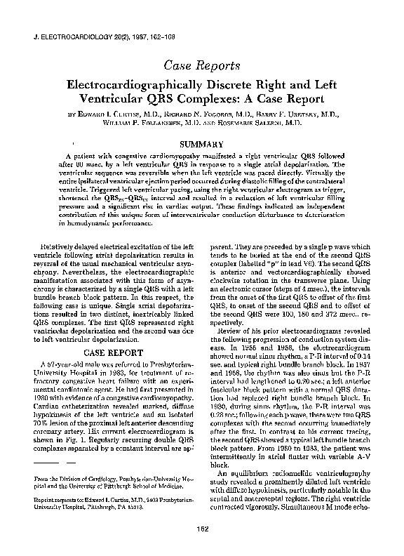 (PDF) Electrocardiographically discrete right and left ventricular QRS ...