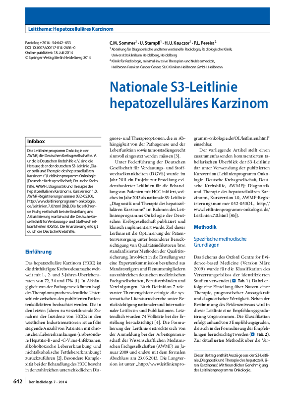 (PDF) [National S3 guidelines on hepatocellular carcinoma]