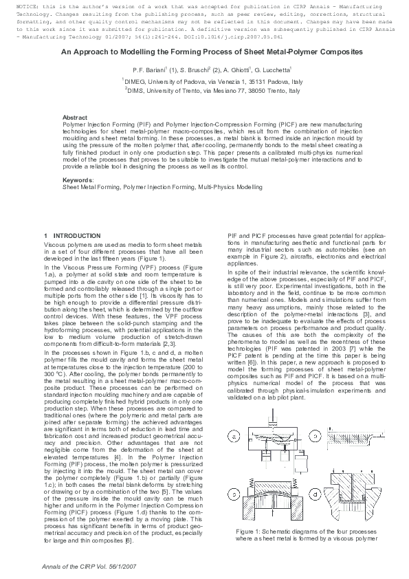 (PDF) An Approach to Modelling the Forming Process of Sheet Metal ...