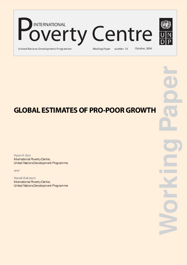 (PDF) Global Estimates of Pro-Poor Growth