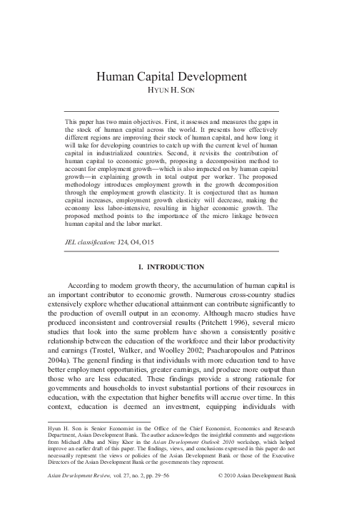 (PDF) Human Capital Development