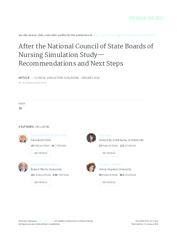 NCSBN Simulation Study: Key Insights and Actions