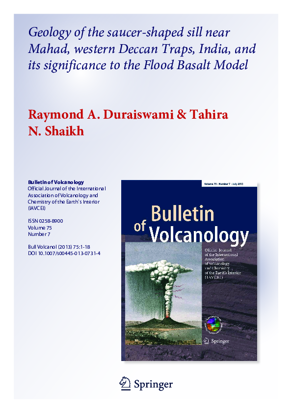 Geology of the saucer-shaped sill near Mahad, western Deccan Traps ...
