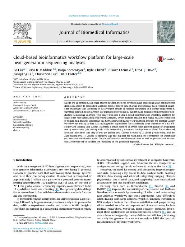 Pdf Cloud Based Bioinformatics Workflow Platform For Large Scale Next Generation Sequencing