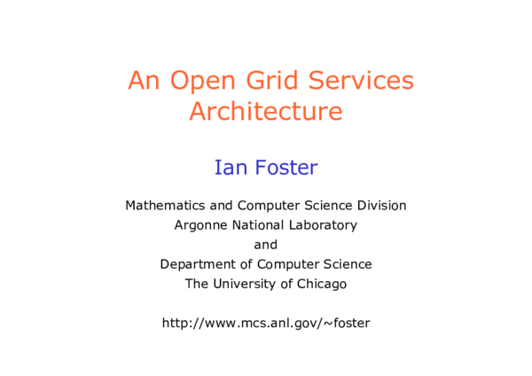 (PDF) The Open Grid Services Architecture