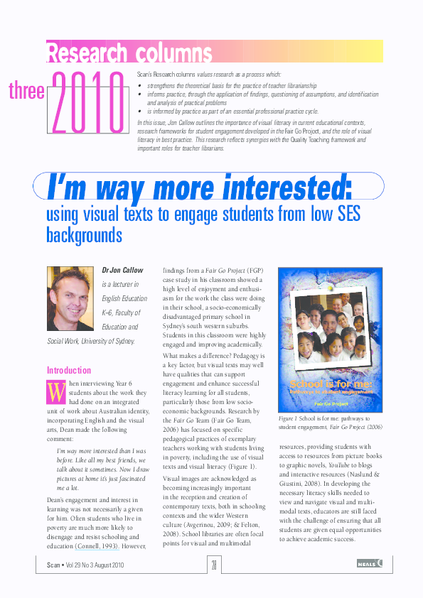 (PDF) “I’m way more interested “: Using visual texts to engage students ...