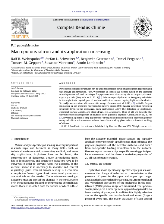 (PDF) Macroporous silicon and its application in sensing
