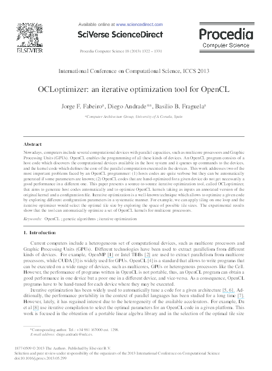 (PDF) OCLoptimizer: An Iterative Optimization Tool for OpenCL