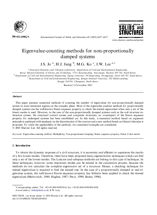 (PDF) Eigenvalue-counting methods for non-proportionally damped systems