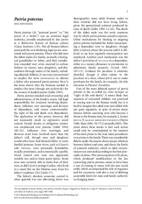(PDF) Patria Potestas