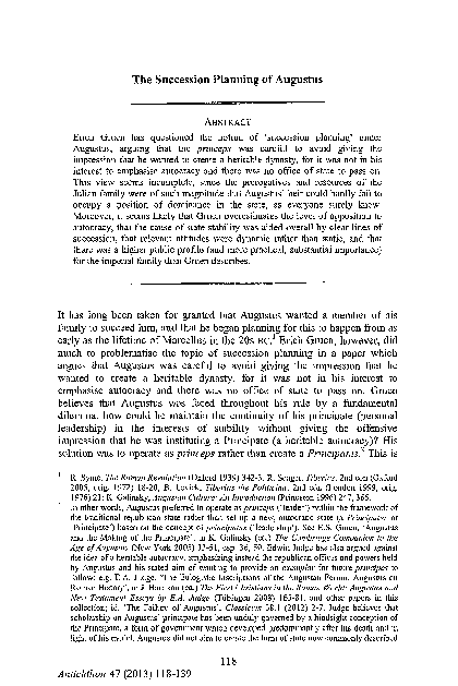 (PDF) The Succession Planning of Augustus