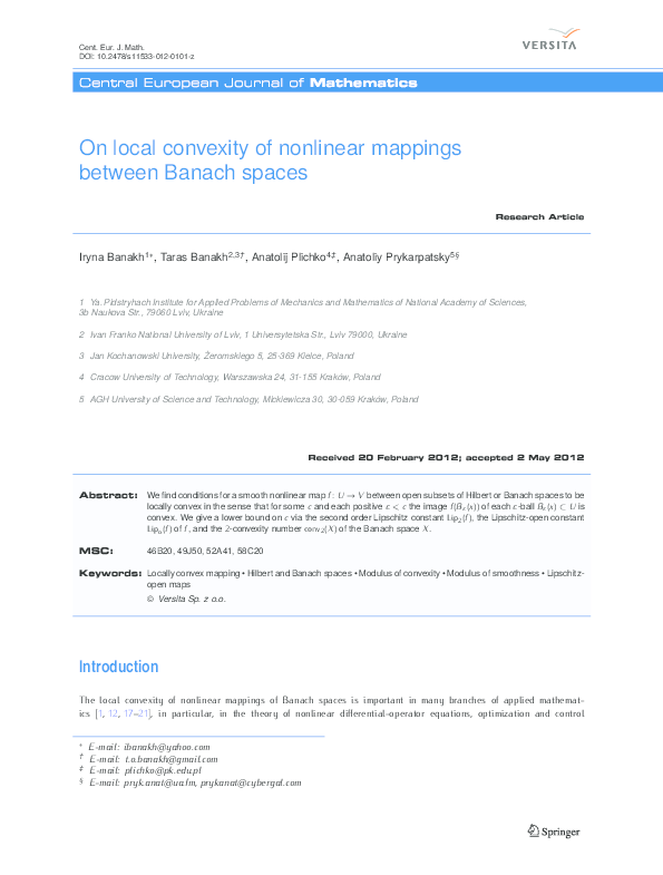 (PDF) GEOMETRIC PROPERTIES OF BANACH SPACES | Temesgen Desta Leta - Academia.edu