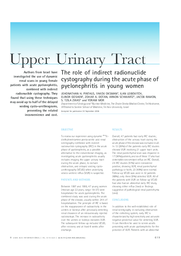 (PDF) The role of indirect radionuclide cystography during the acute ...