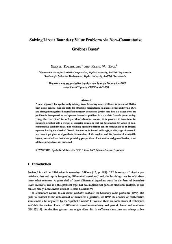 (PDF) Solving Linear Boundary Value Problems Via Non-commutative ...
