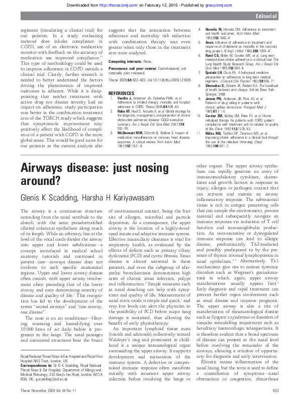 (PDF) Airways disease: just nosing around? | Glenis Scadding - Academia.edu