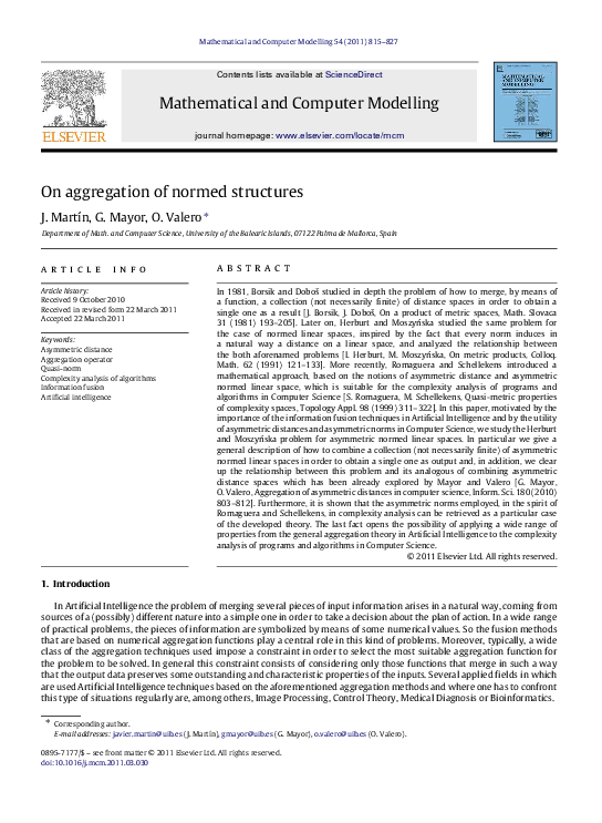 (PDF) On aggregation of normed structures