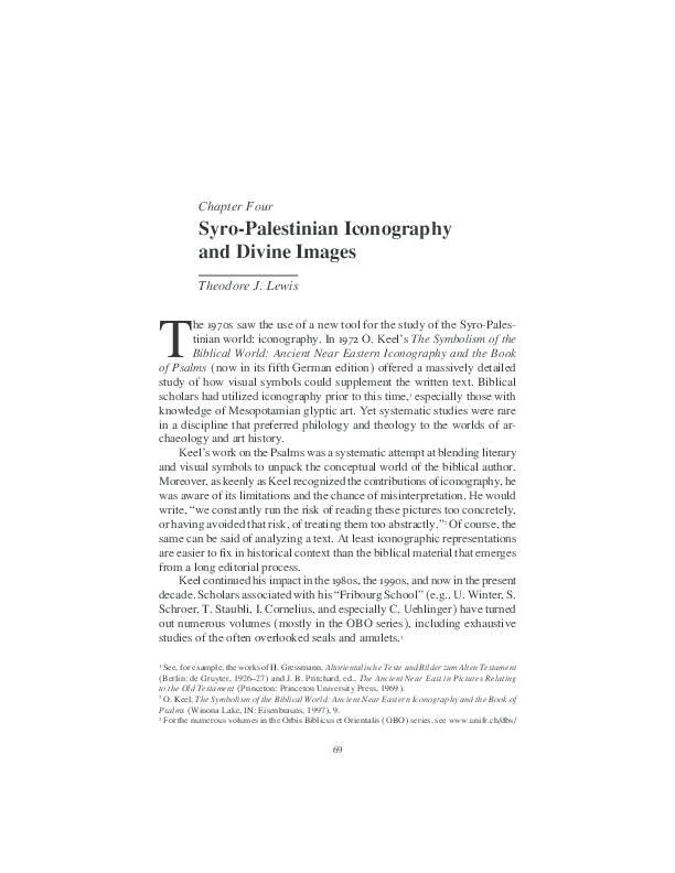 (PDF) "Syro-Palestinian Iconography and Divine Images," in Cult Image ...