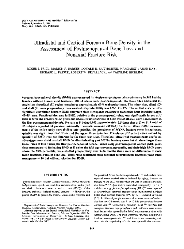 (PDF) Ultradistal and cortical forearm bone density in the assessment ...