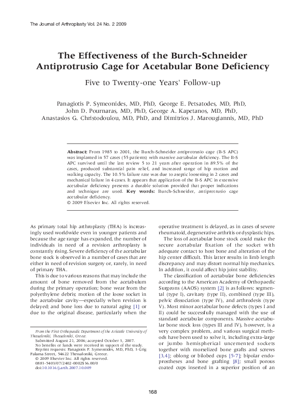 (PDF) The Effectiveness of the Burch-Schneider Antiprotrusio Cage for ...