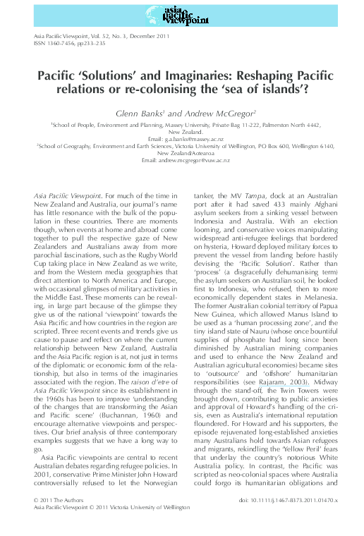 (PDF) Pacific ‘Solutions’ and Imaginaries: Reshaping Pacific relations ...