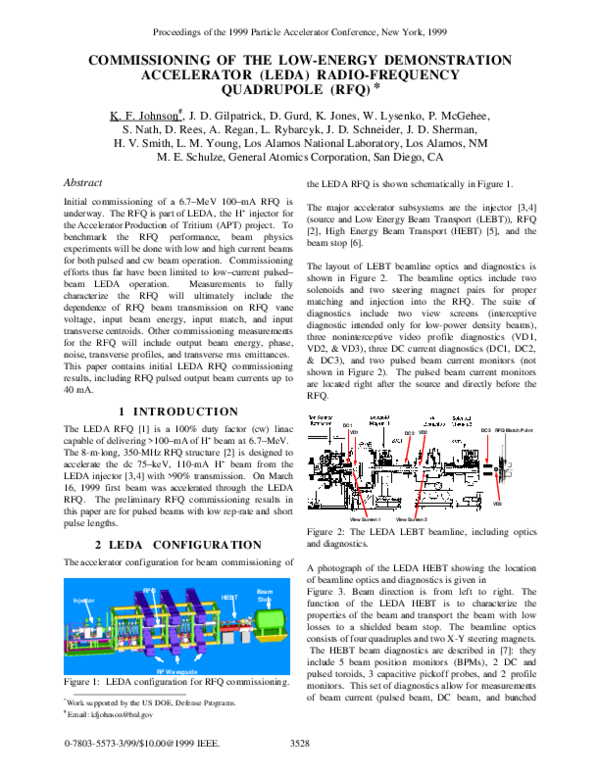 (PDF) Commissioning of the Low Energy Demonstration Accelerator (LEDA ...