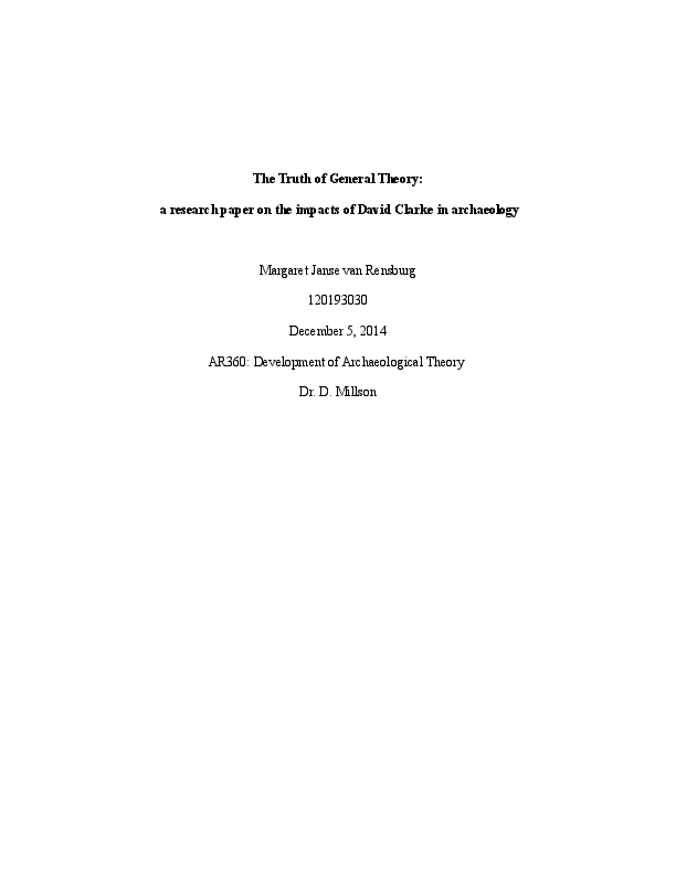 (DOC) The Truth of General Theory: a research paper on the impacts of ...