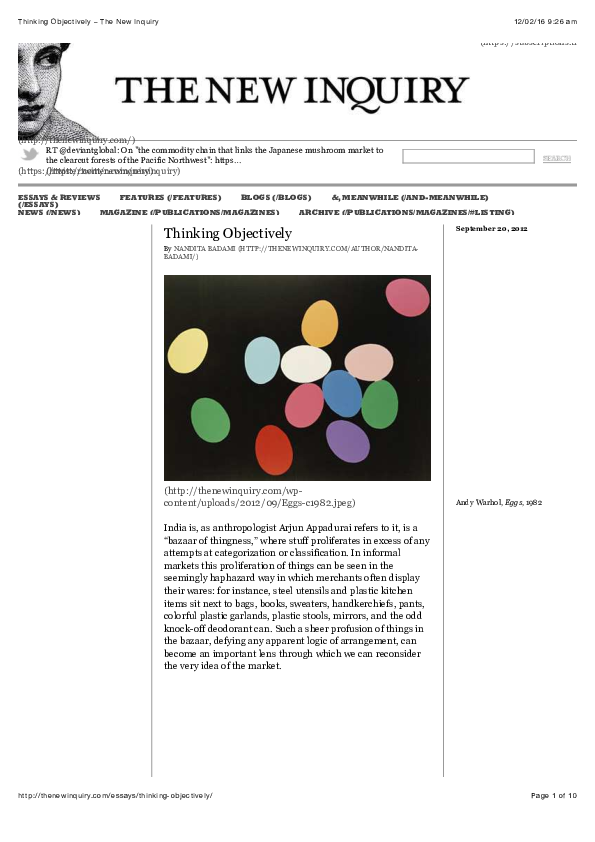 (PDF) Thinking Objectively