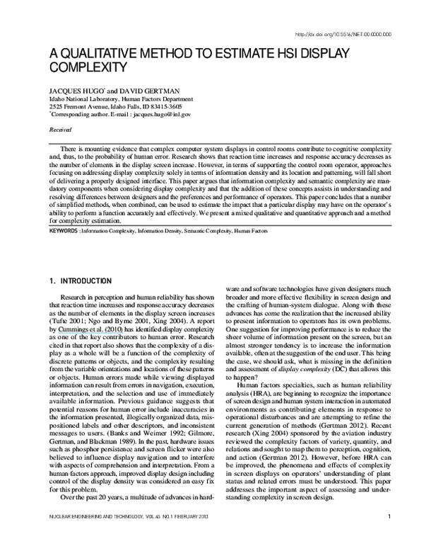 (PDF) A Qualitative Method to Estimate Hsi Display Complexity | Jacques ...