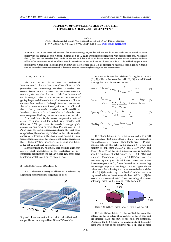 (PDF) Ultrasonic Bonding of Aluminum Ribbons to Interconnect High ...