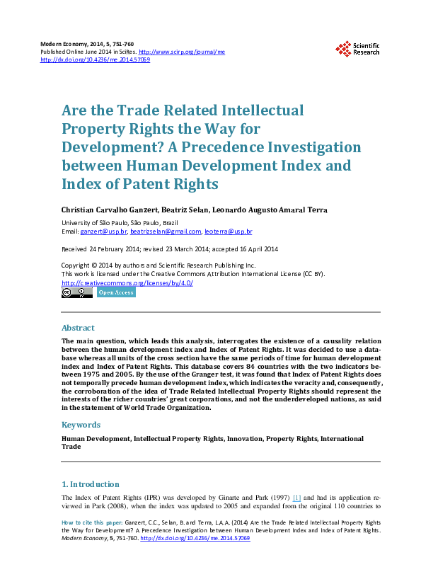 (PDF) Are the Trade Related Intellectual Property Rights the Way for ...