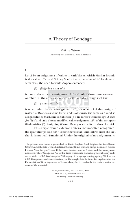 (PDF) A Theory of Bondage