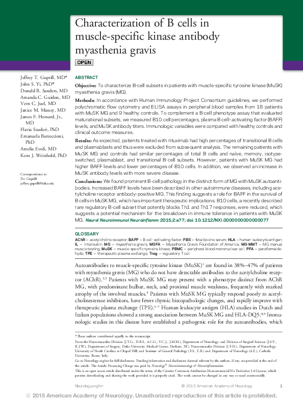 (PDF) Characterization of B cells in muscle-specific kinase antibody ...