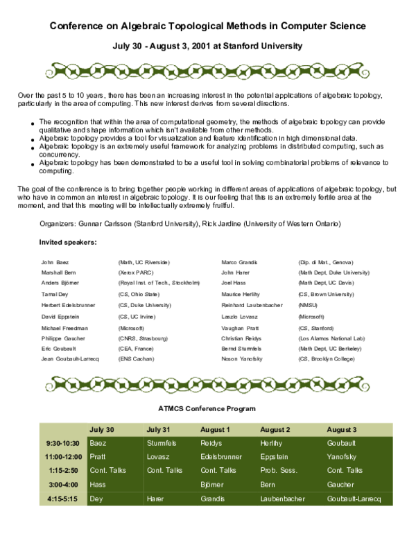 (PDF) Conference on Algebraic Topological Methods in Computer Science