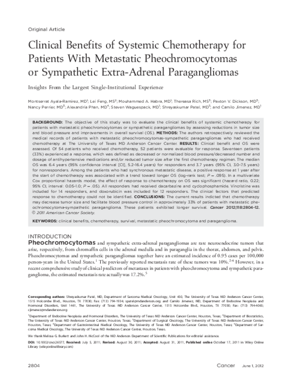 (PDF) Clinical benefits of systemic chemotherapy for patients with ...
