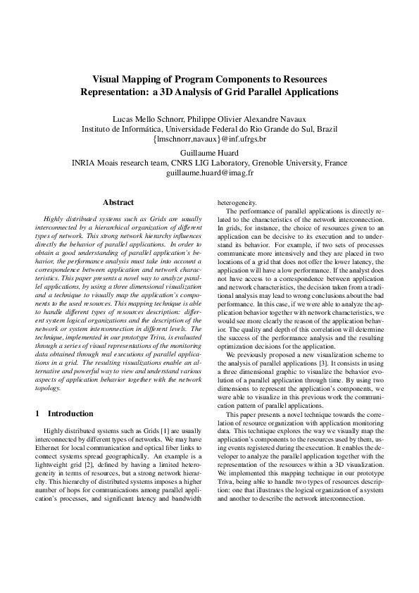 Pdf Visual Mapping Of Program Components To Resources Representation A 3d Analysis Of Grid