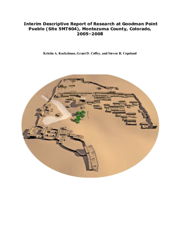 (PDF) Interim Descriptive Report of Research at Goodman Point Pueblo ...