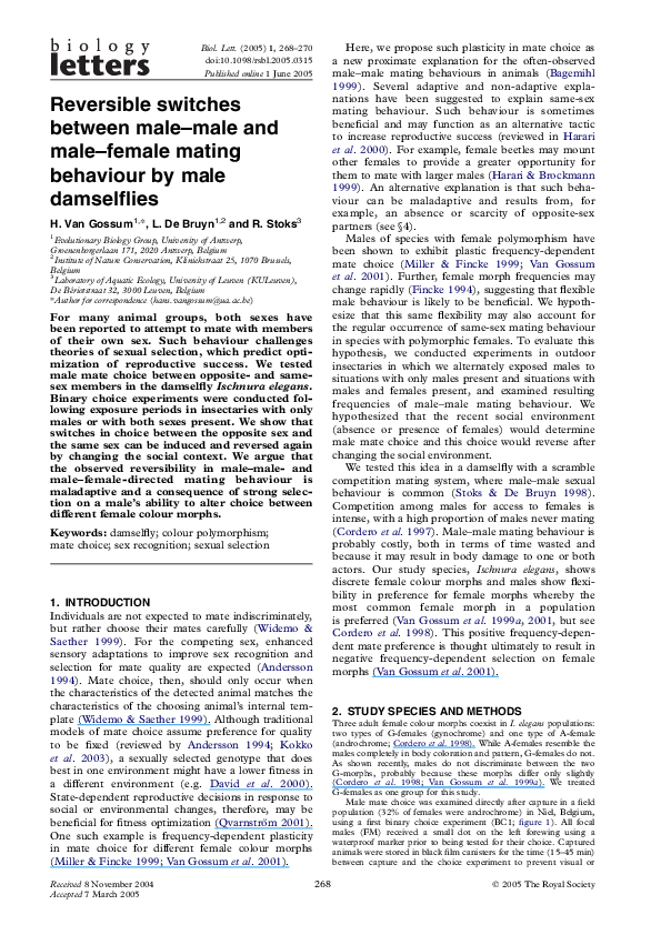 (PDF) Reversible switches between male–male and male–female mating ...