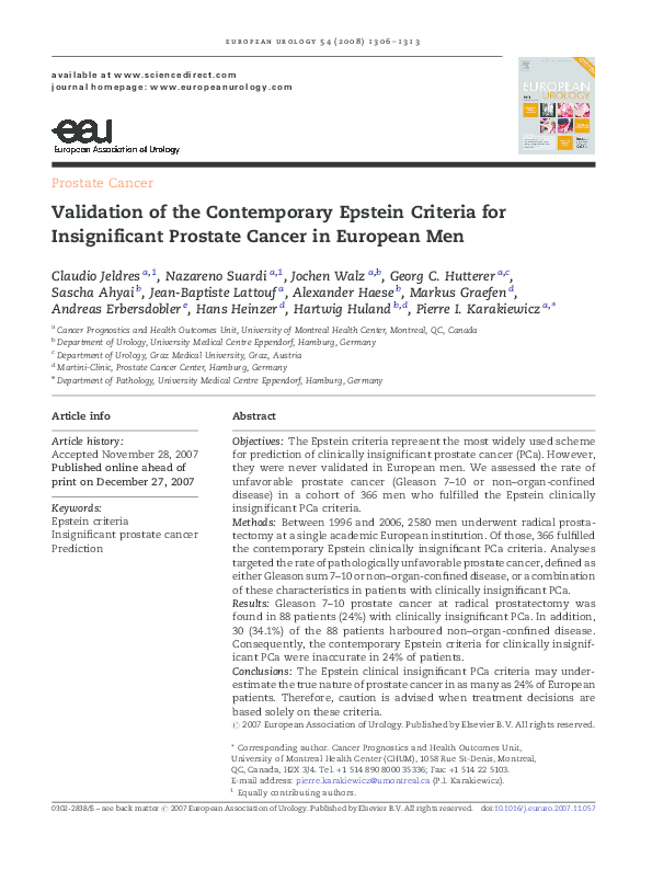 (PDF) Validation of the Contemporary Epstein Criteria for Insignificant ...