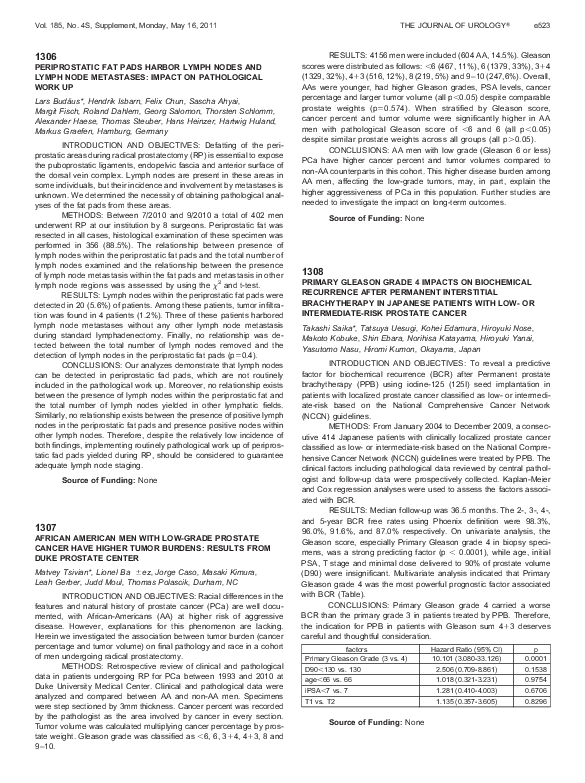 (PDF) 1306 PERIPROSTATIC FAT PADS HARBOR LYMPH NODES AND LYMPH NODE ...
