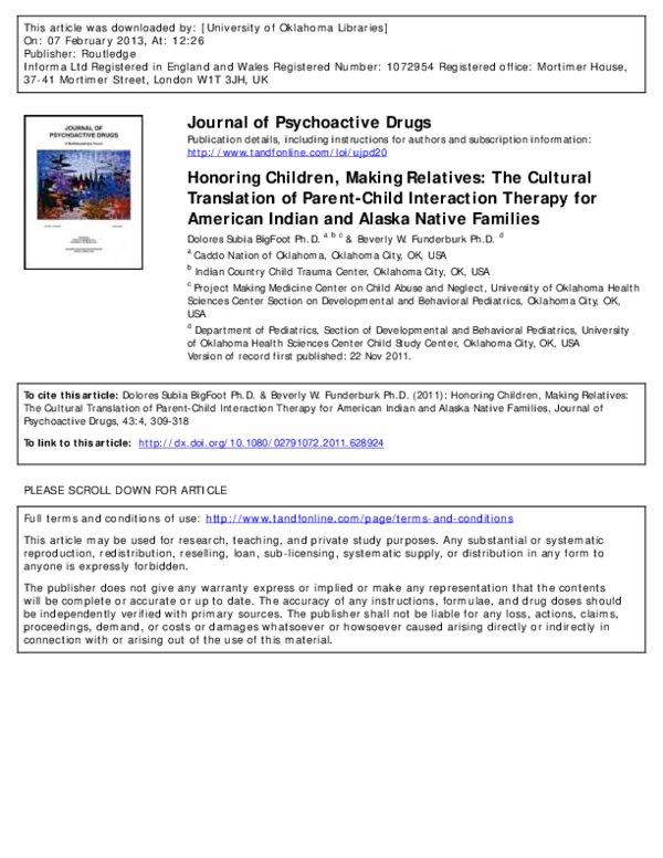 (PDF) Honoring Children, Making Relatives: The Cultural Translation of ...
