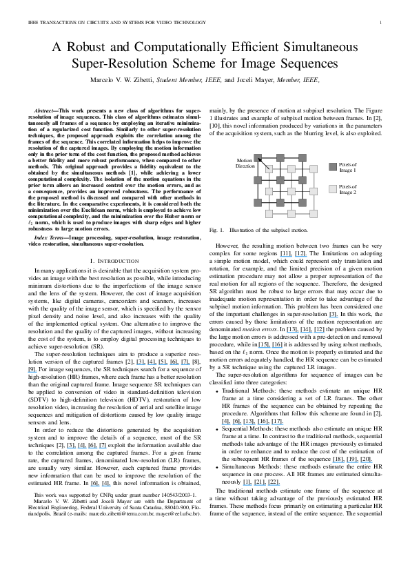 (PDF) A Robust and Computationally Efficient Simultaneous Super-Resolution Scheme for Image ...
