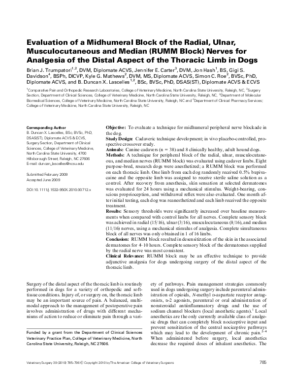 (PDF) Evaluation of a midhumeral block of the radial, ulnar ...