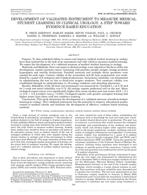 (PDF) DEVELOPMENT OF VALIDATED INSTRUMENT TO MEASURE MEDICAL STUDENT ...
