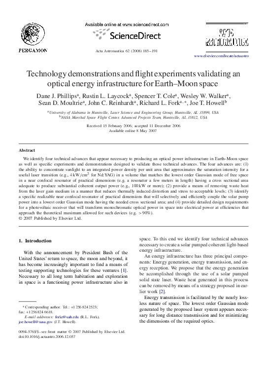 (PDF) Technology demonstrations and flight experiments validating an ...