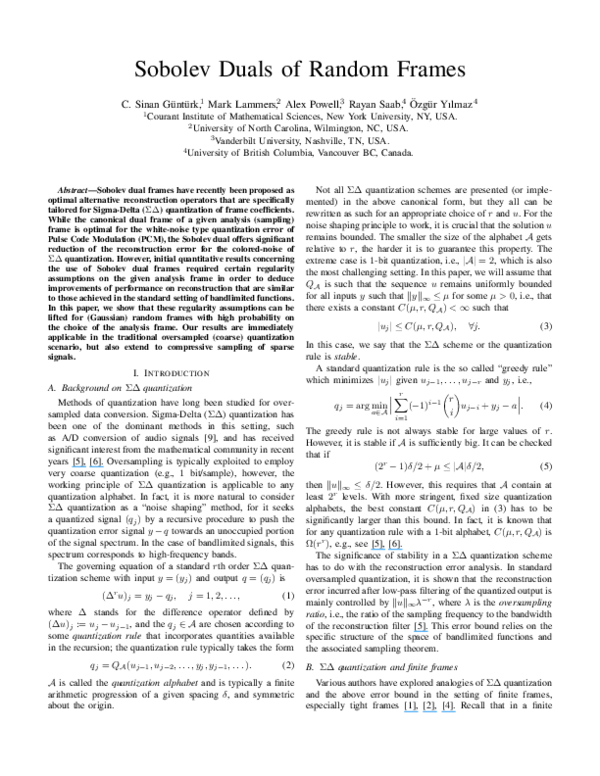 (PDF) Sobolev duals of random frames