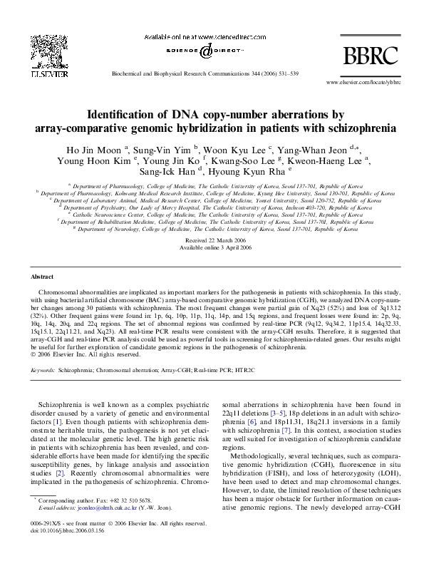 (PDF) Identification of DNA copy-number aberrations by array-comparative genomic hybridization ...